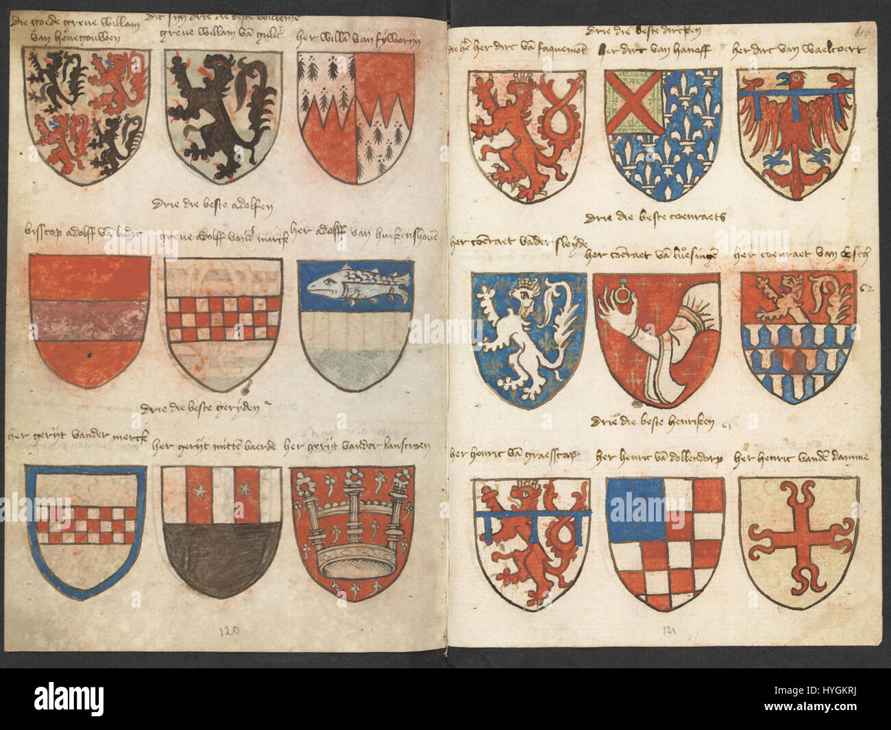 The Wapenboek Beyeren, a 15th-century armorial manuscript, features ...
