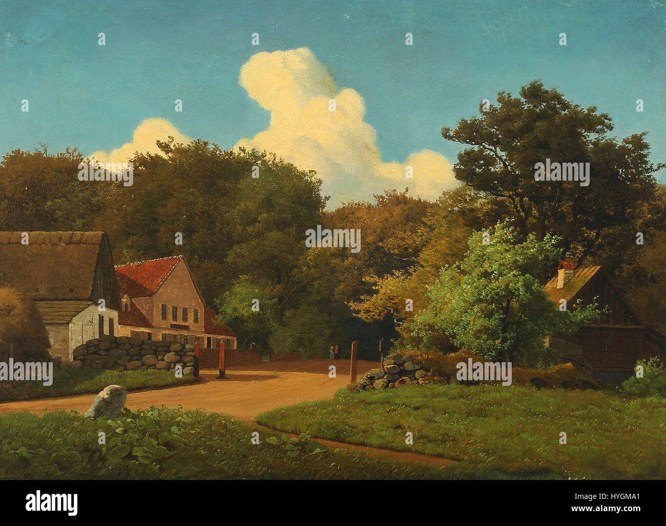 A. E. Kieldrup's 'Parti af Ermelunden i Dyrehaven' (View of Ermelunden ...