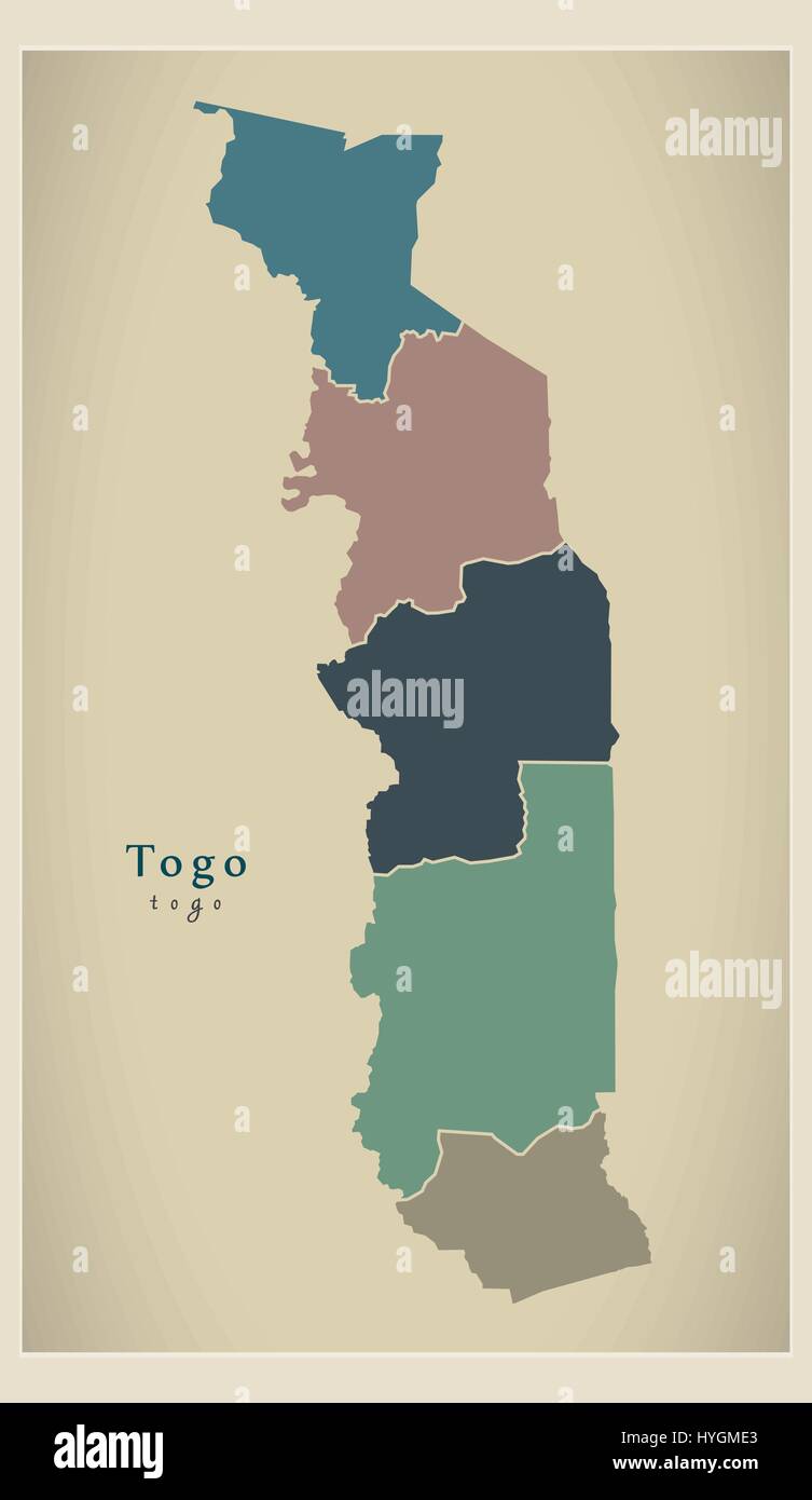 Modern Map - Togo with regions colored TG Stock Vector Image & Art - Alamy