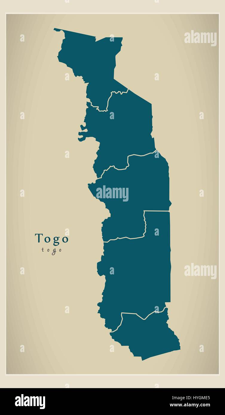 Modern Map - Togo with regions TG Stock Vector Image & Art - Alamy