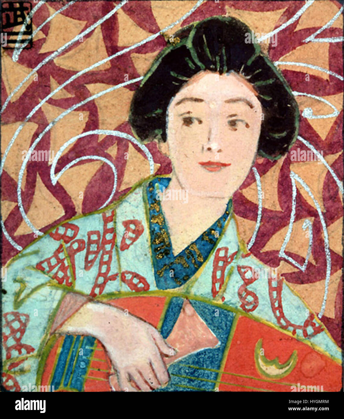 'Six Themes about Music (Biwa)' is a series of paintings by Japanese ...