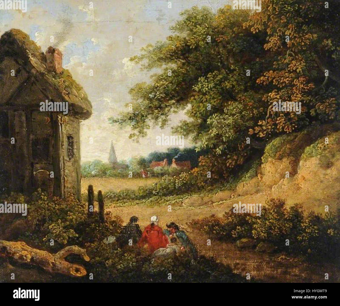 Thomas Hand Landscape, Cottages and Figures Stock Photo - Alamy