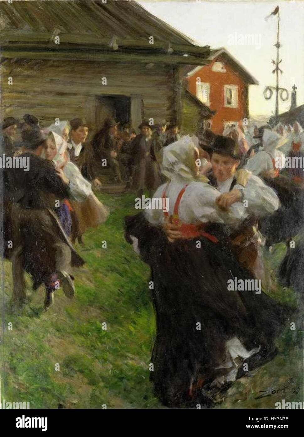 *Midsommardans* by Anders Zorn, painted in 1897, depicts a traditional Swedish midsummer dance ...