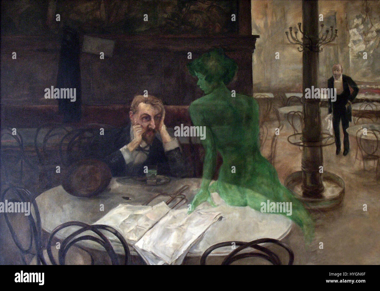 'The Absinthe Drinker' by Viktor Oliva portrays a figure deeply ...
