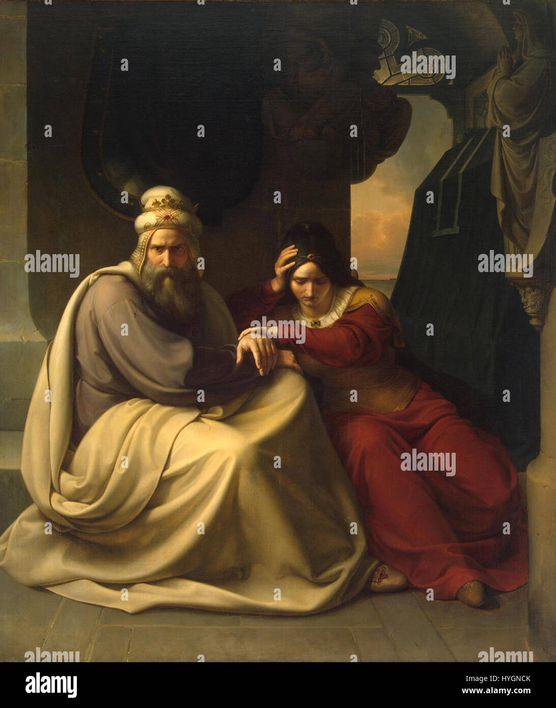 Carl Friedrich Lessing's 'Royal Couple Mourning for their Dead Daughter ...