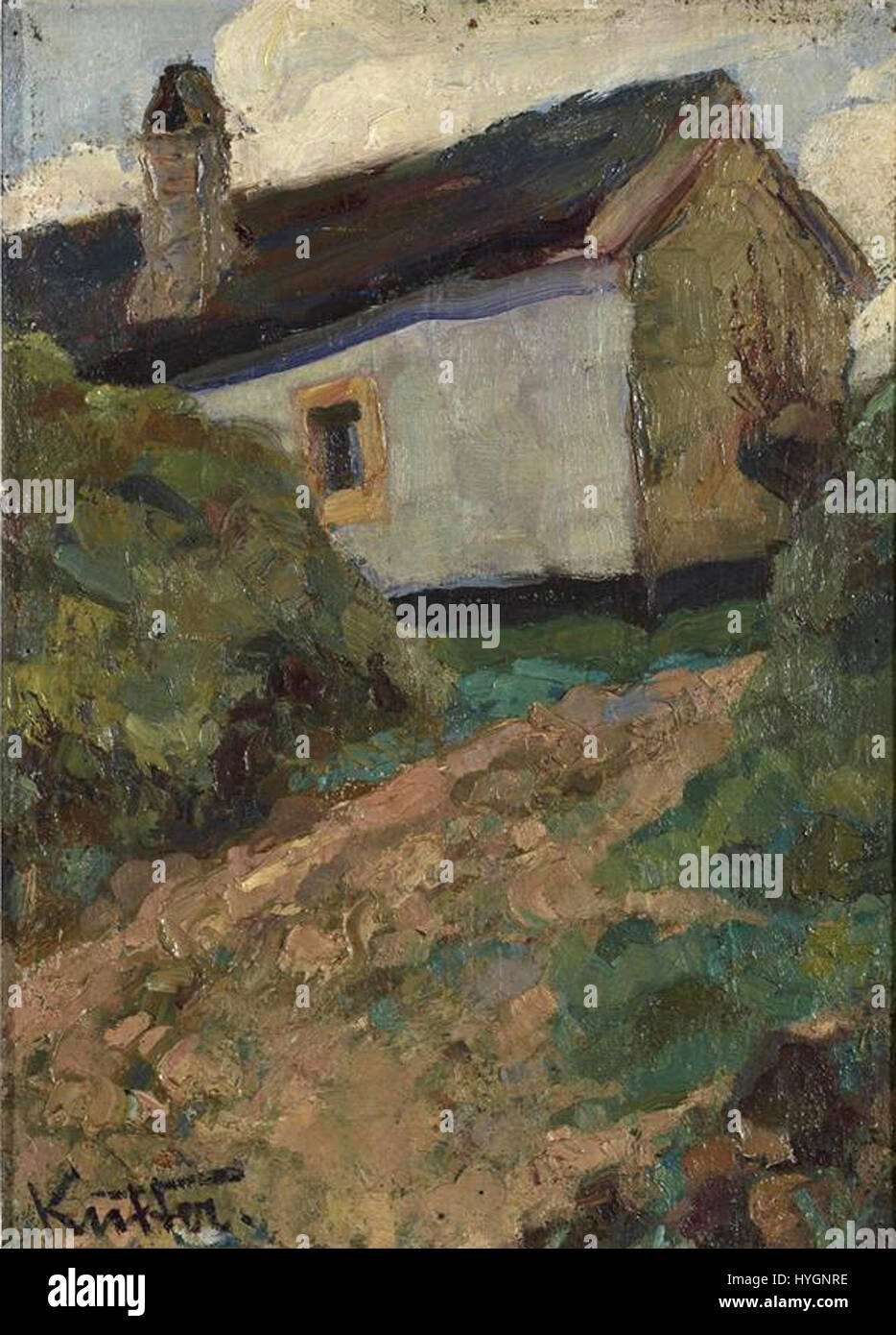 Joseph Kutter's painting 'Chemin menant vers une maison de campagne ...