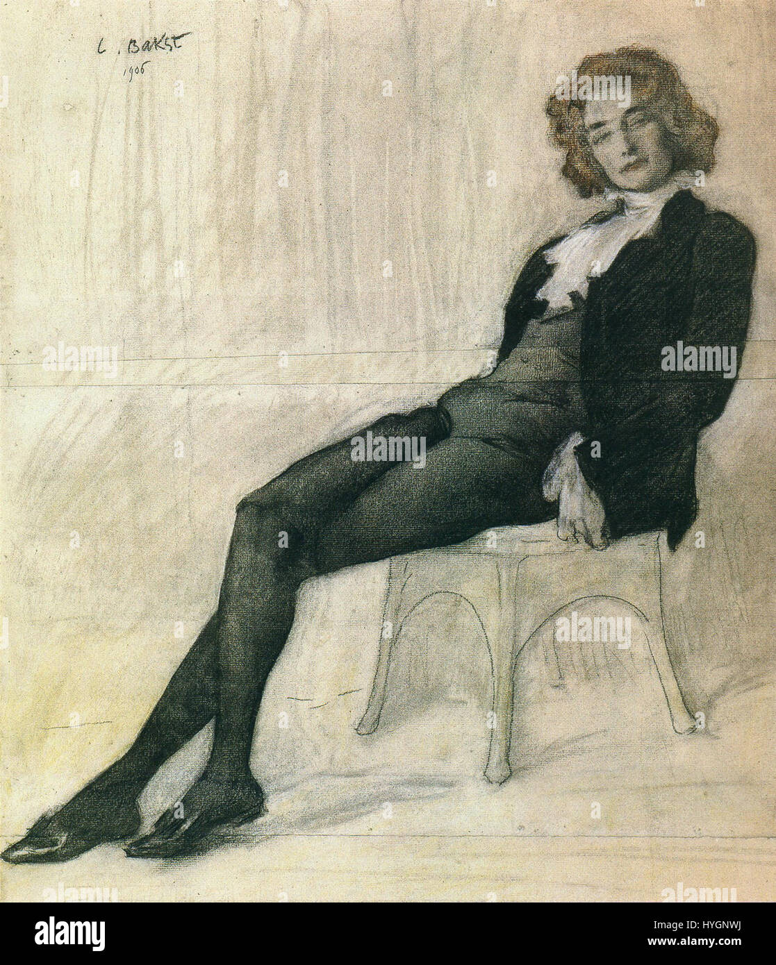 This portrait of Z. Gippius, created by the Russian artist L. Bakst in ...