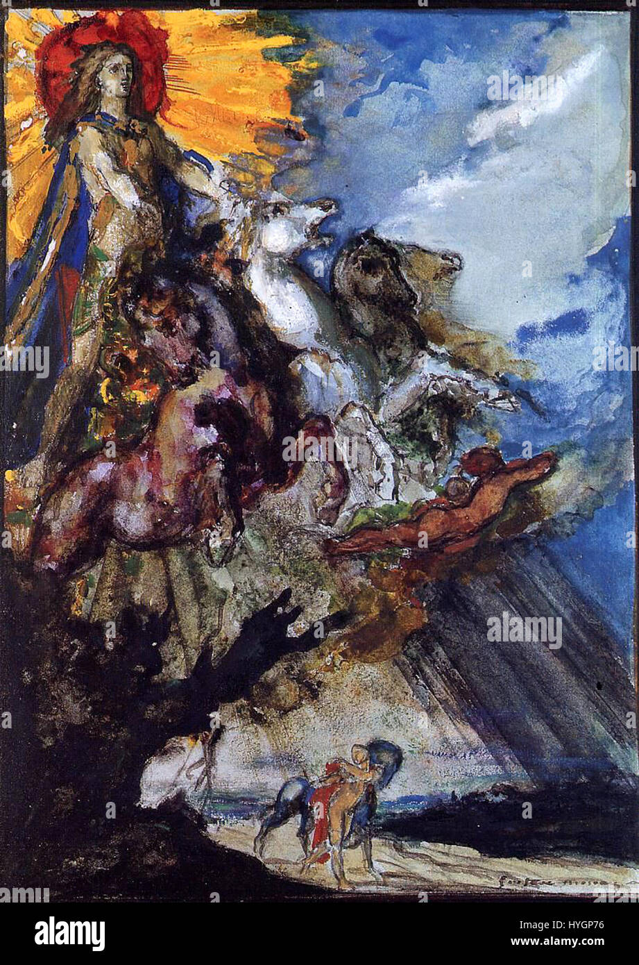 Gustave Moreau’s painting 'Phoebus and Boreas' (1879) depicts the ...