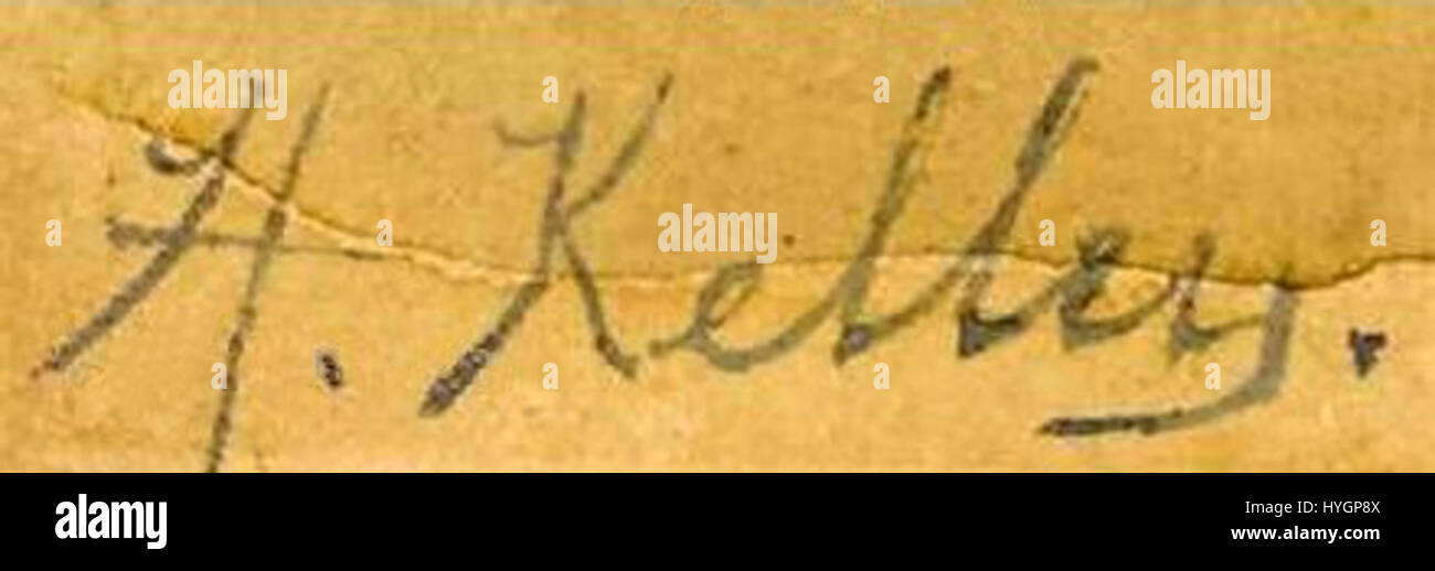 Signature of American painter Helen Whitney Kelley Stock Photo - Alamy