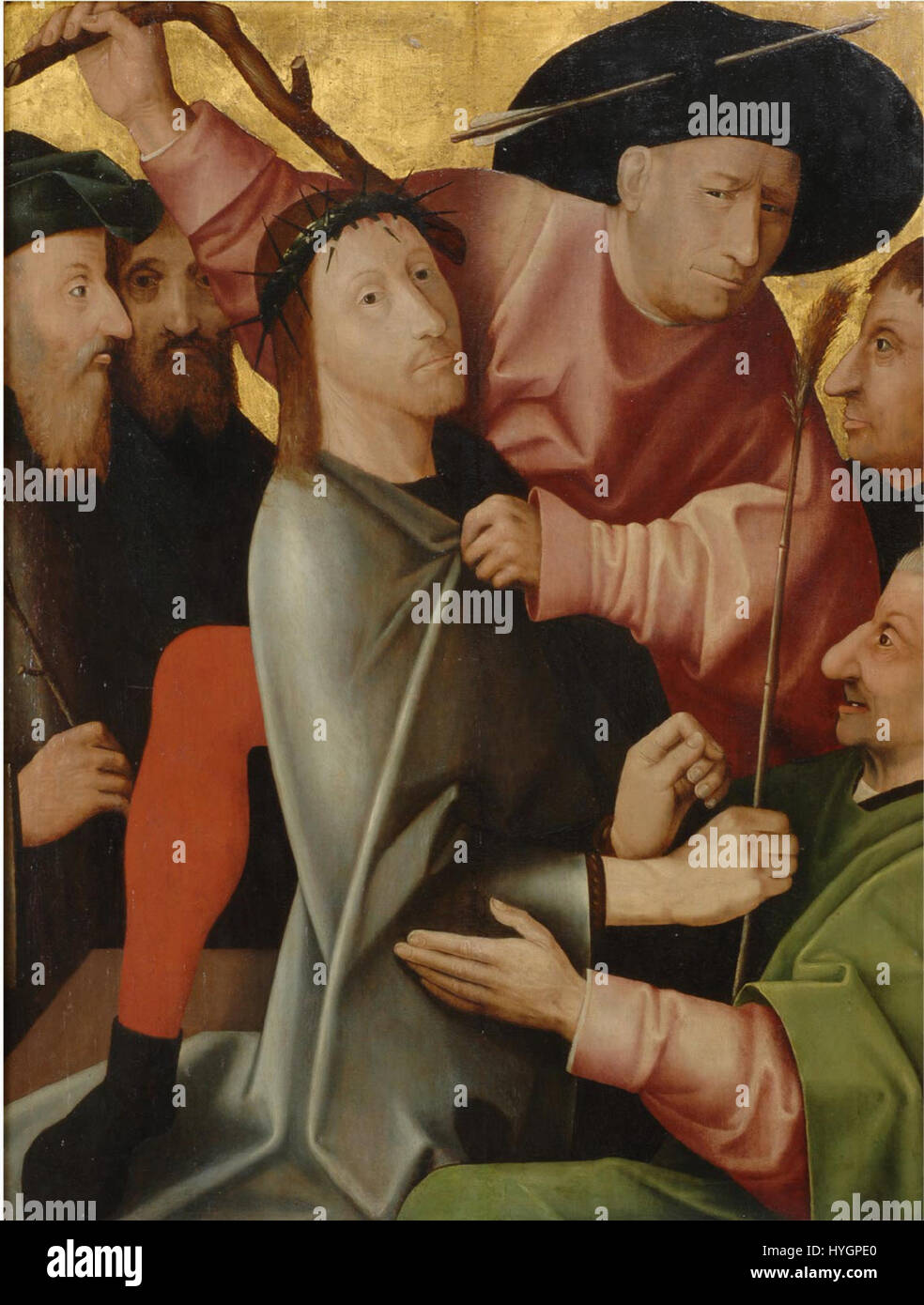 The painting 'The Mocking of Christ' by a follower of Hieronymus Bosch ...