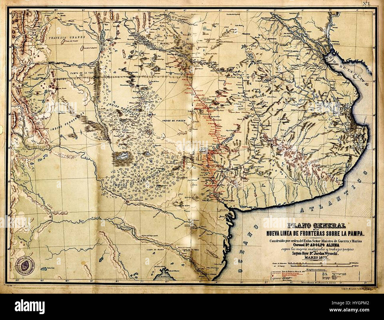 'Fronteras Arg 1877' refers to a historical map or document detailing ...