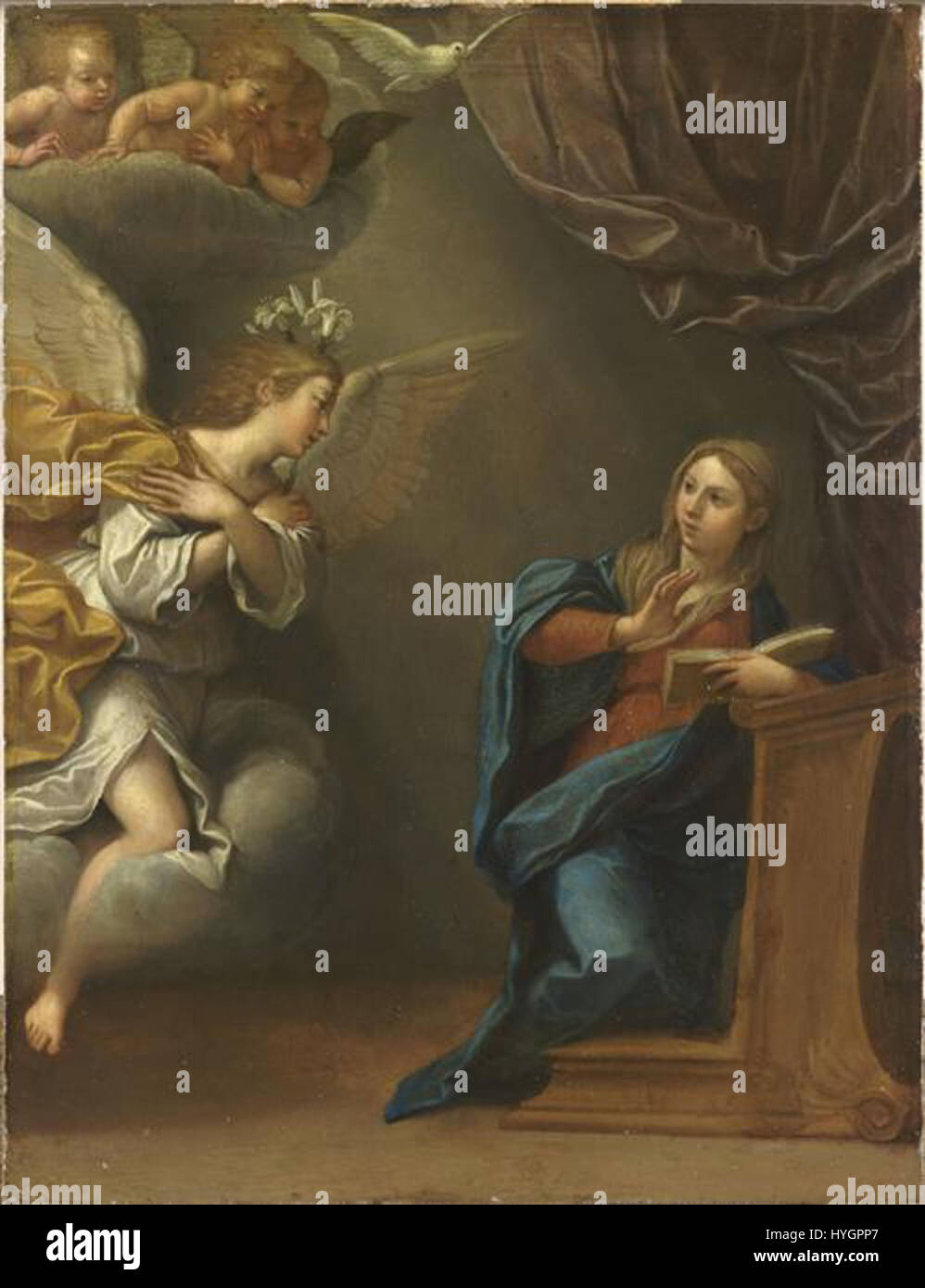'Annunciation' by Francesco Albani is an early Baroque painting ...