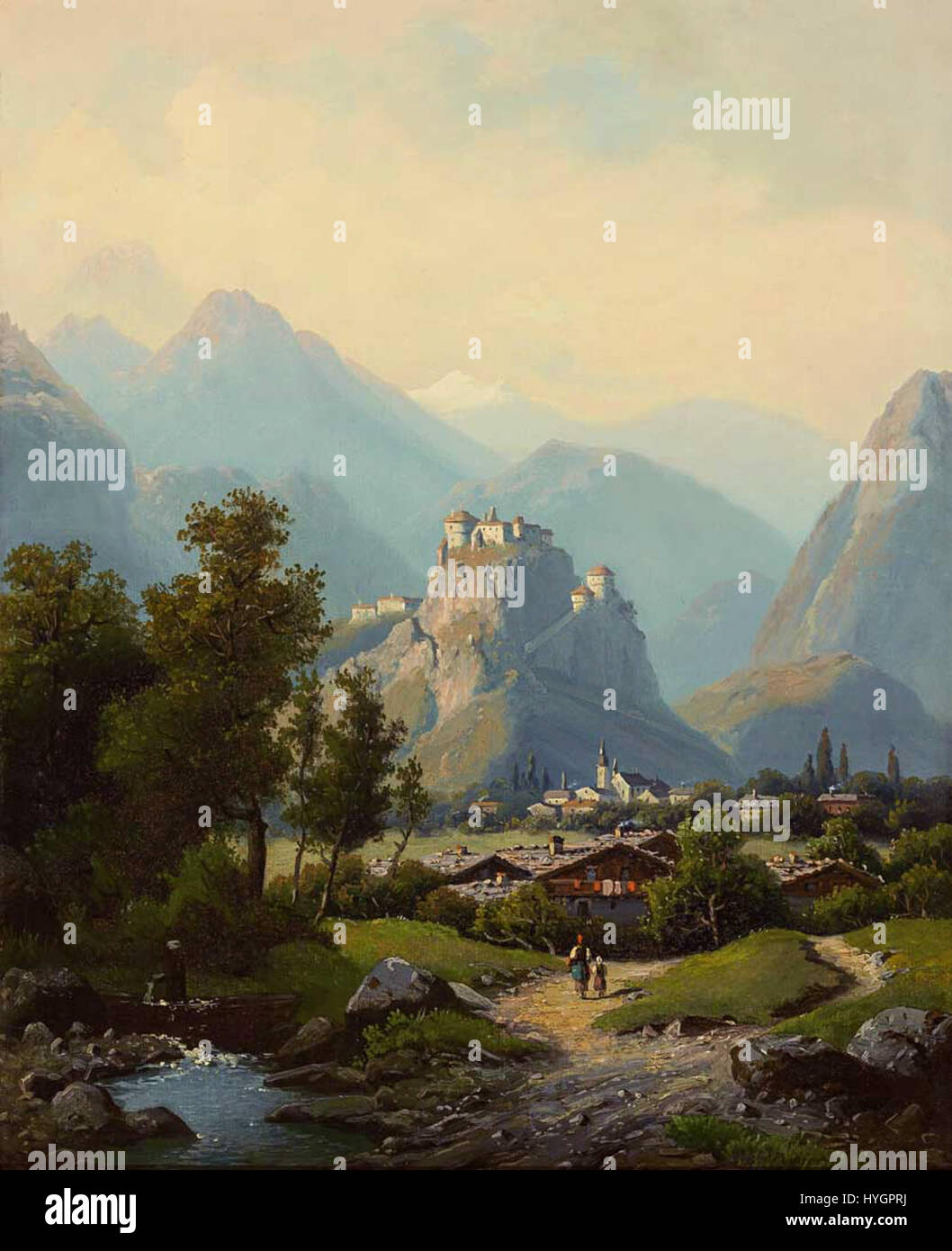 Wilhelm Dohmann Blick auf Stadt und Feste Kufstein Stock Photo - Alamy