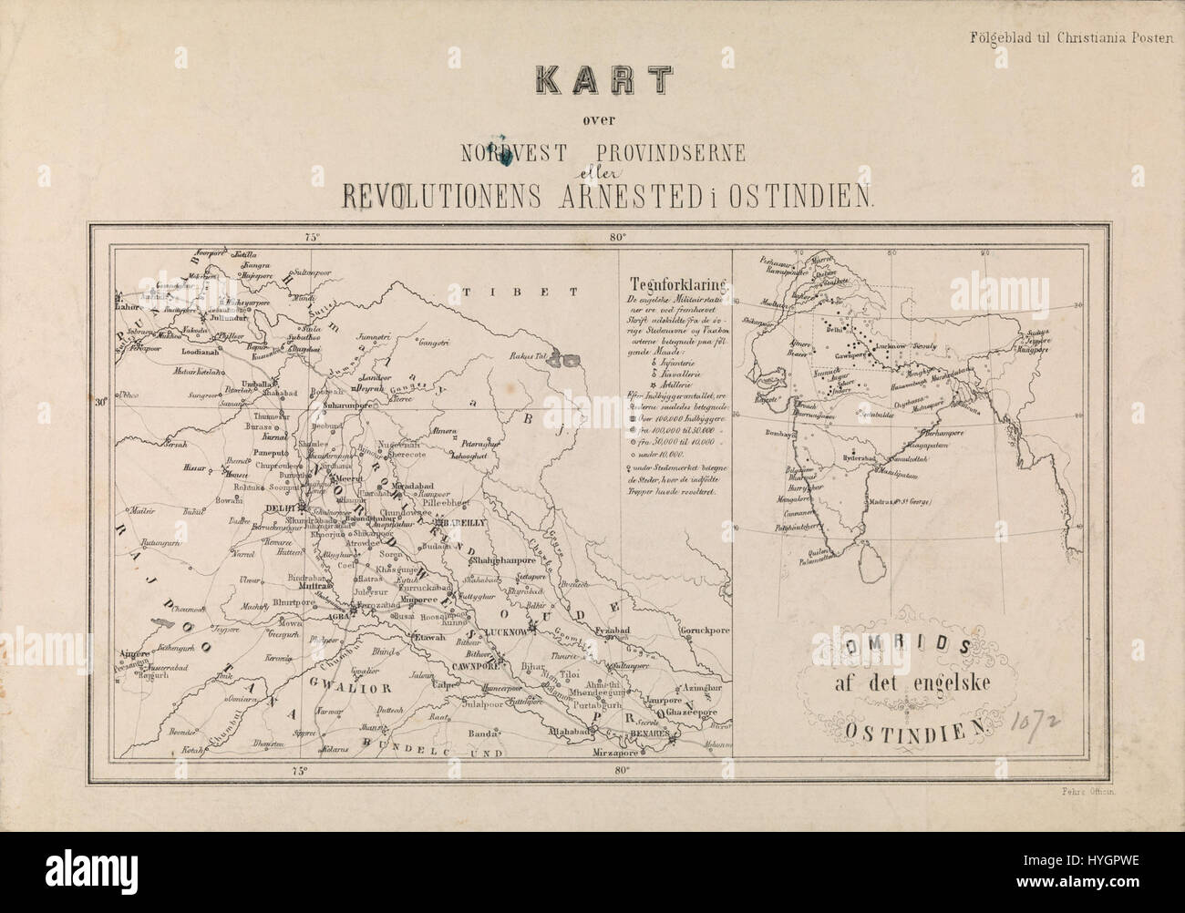 This map depicts the northwestern provinces of India, highlighting the ...