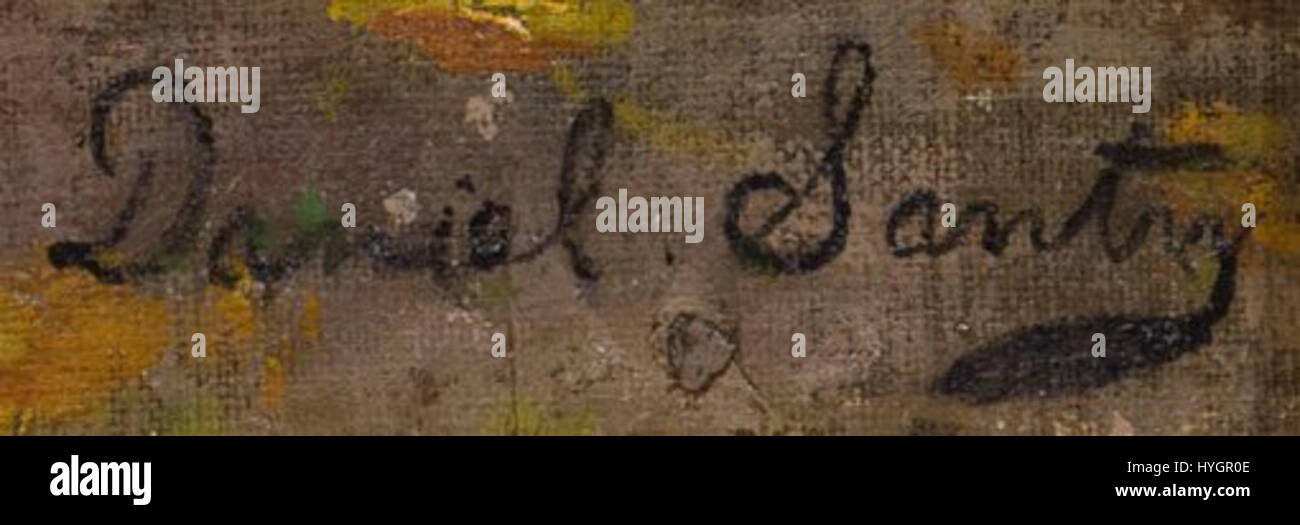 Signature of American painter Daniel Santry Stock Photo - Alamy