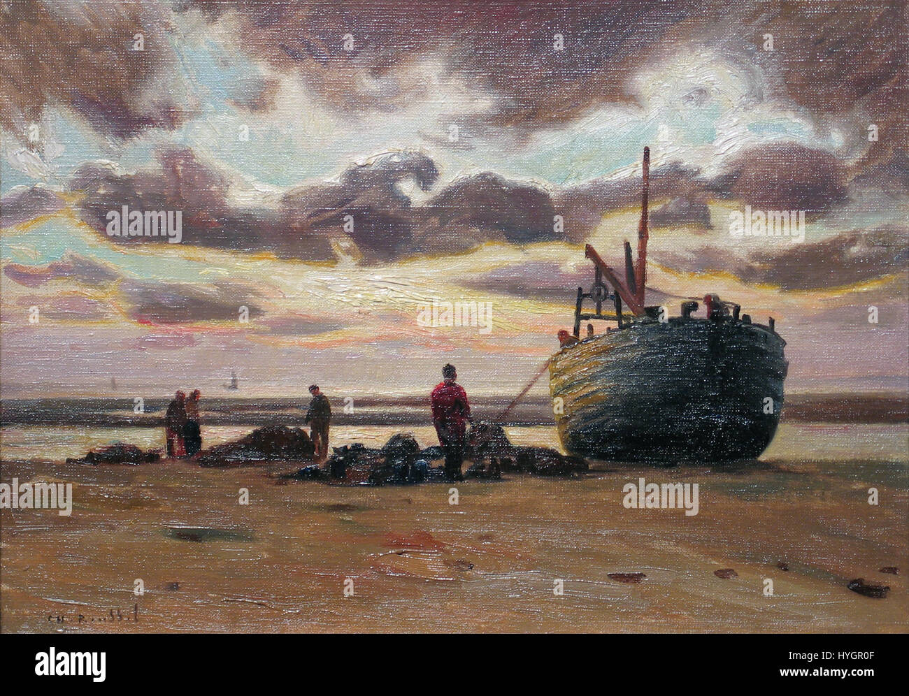 'Sunset' by Charles Roussel is a landscape painting that captures the ...