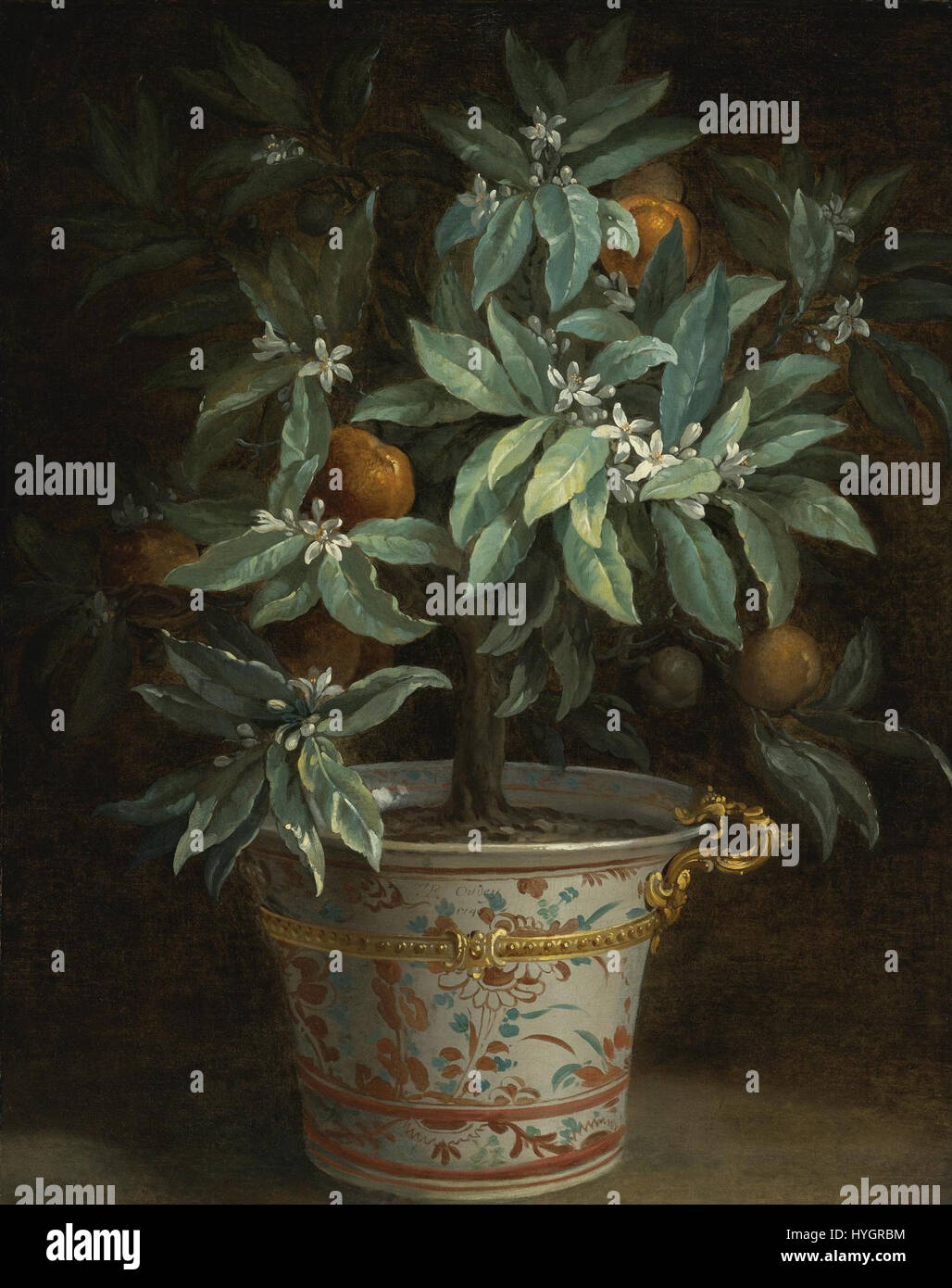 A painting by Jean-Baptiste Oudry depicting an orange tree, capturing ...