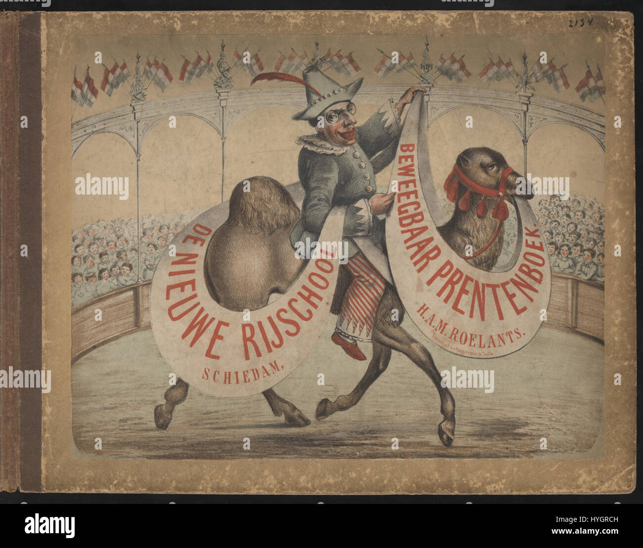 The front cover of 'De nieuwe rijschool' (1856) showcases an ...