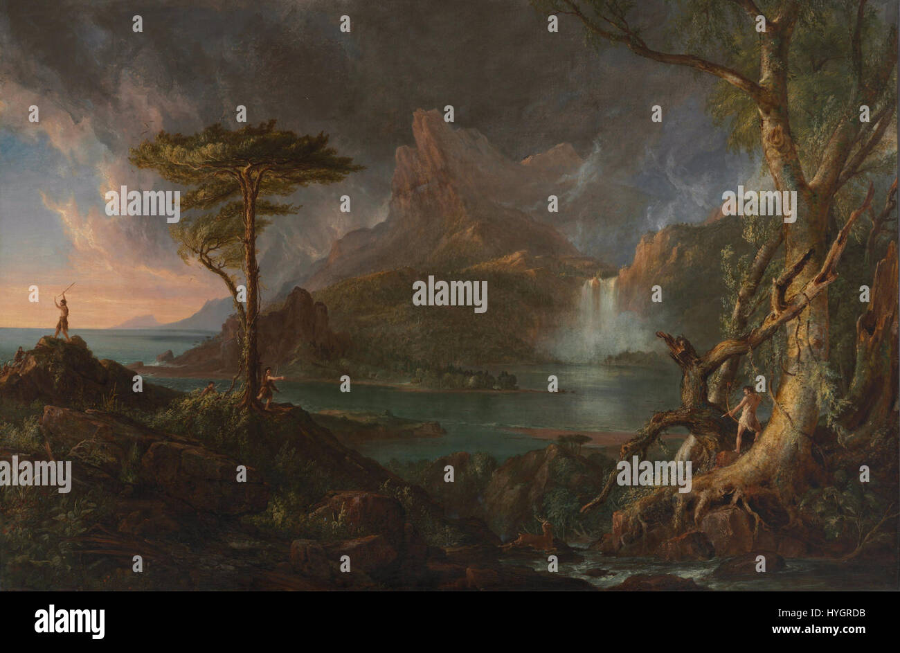 'A Wild Scene' by Thomas Cole captures the untamed beauty of nature, a ...