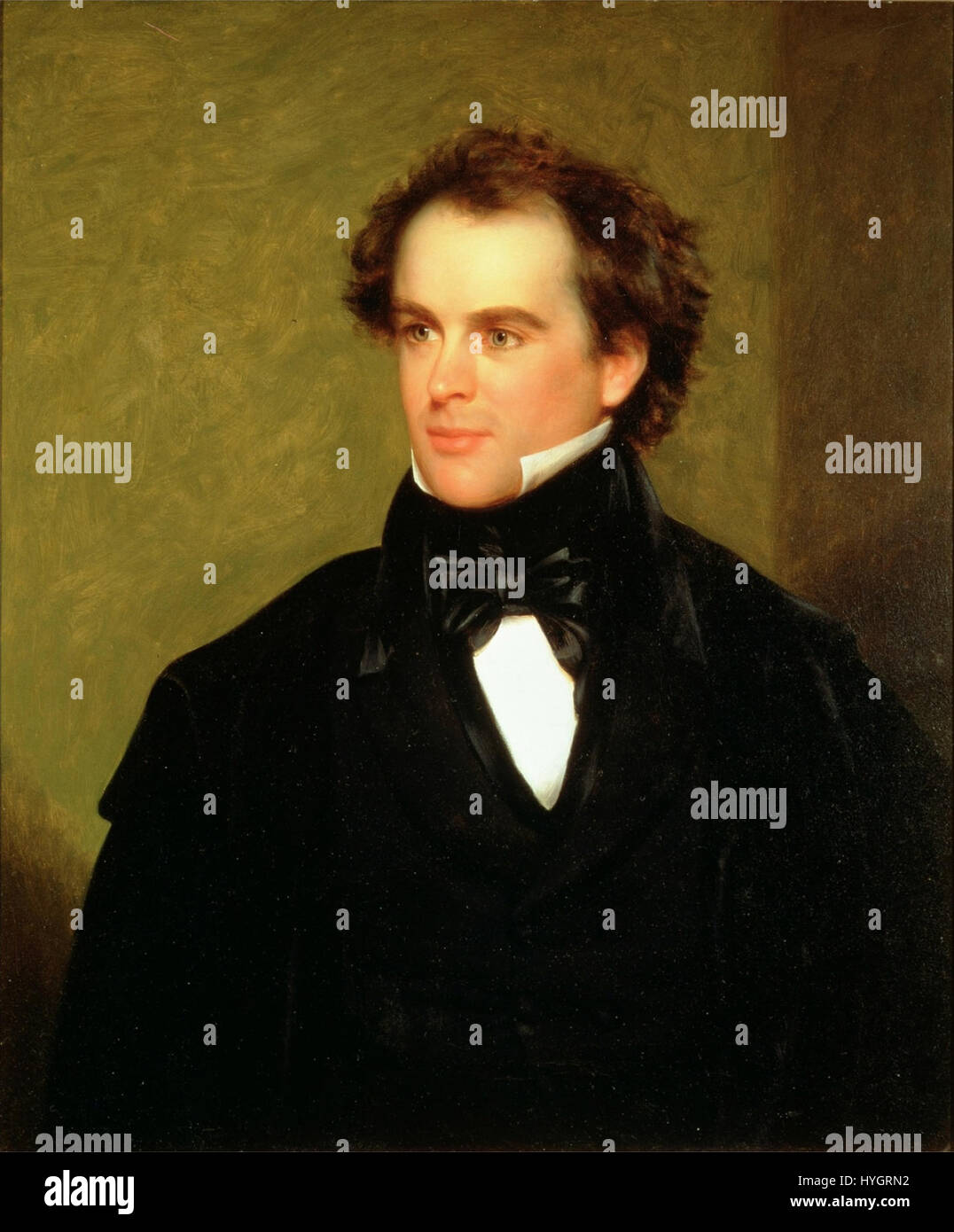 The 1840 portrait of Nathaniel Hawthorne by Charles Osgood captures the ...
