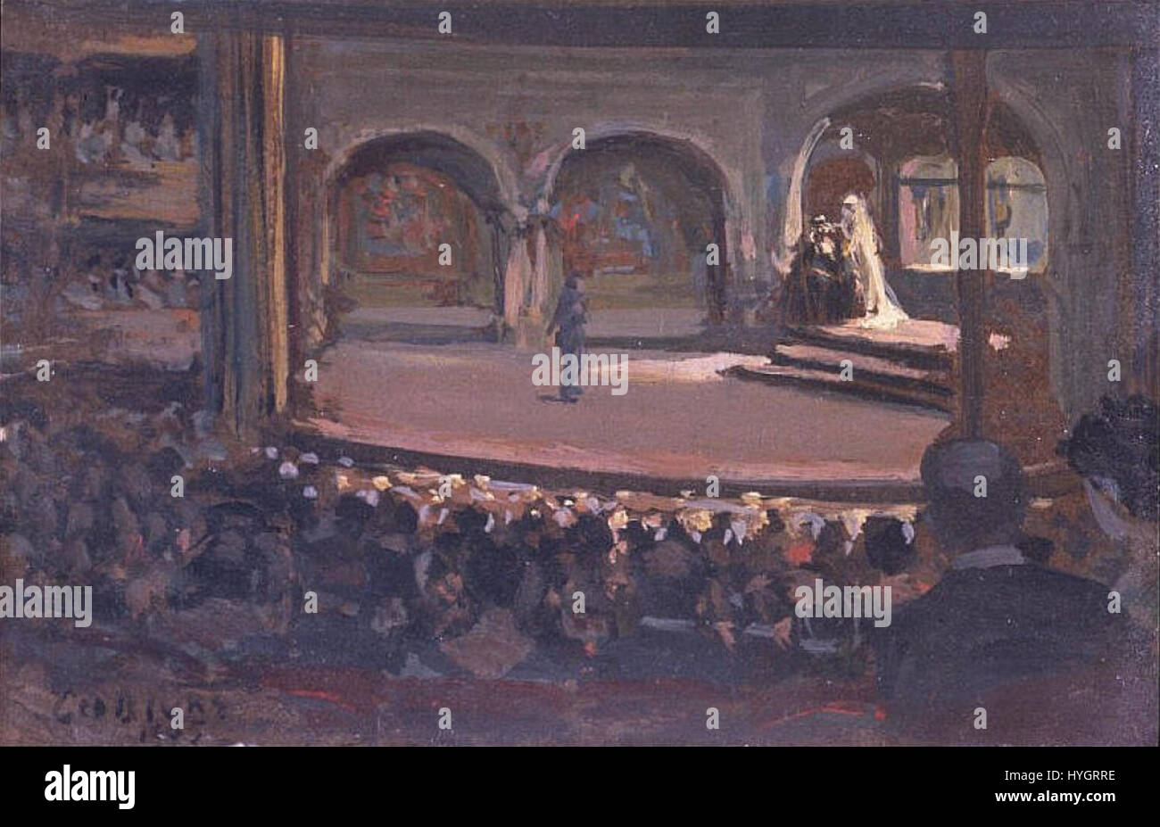 The Opera, a scene from Lohengrin by Richard Wagner, painted by George ...