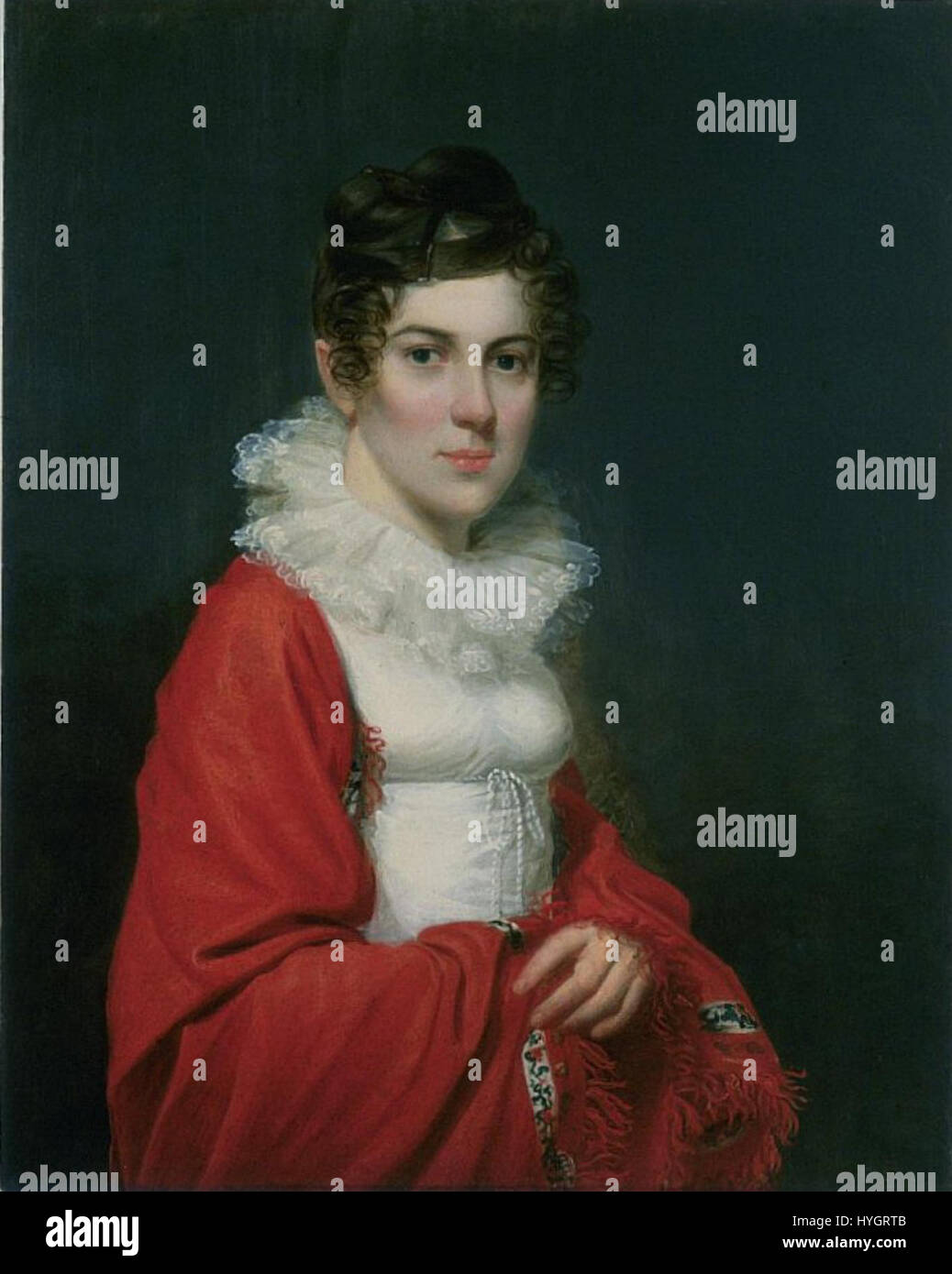 'Woman in a Red Shawl' is a portrait attributed to Samuel Lovett Waldo ...