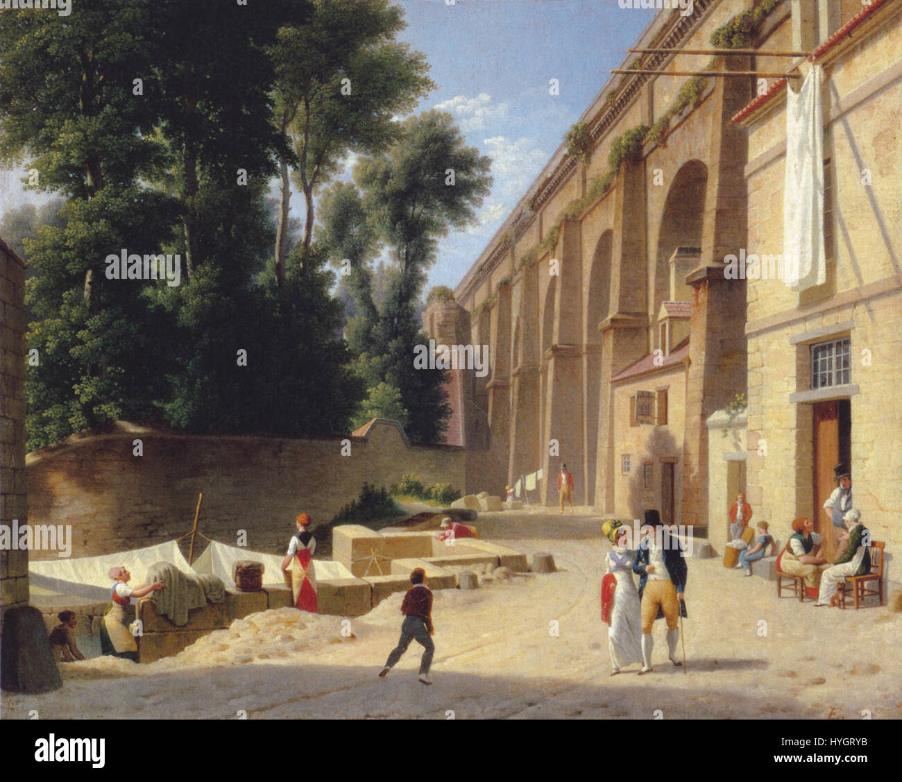 Eckersberg, CW Landskab under vandledningen i Arcueil ved Paris 1812 ...