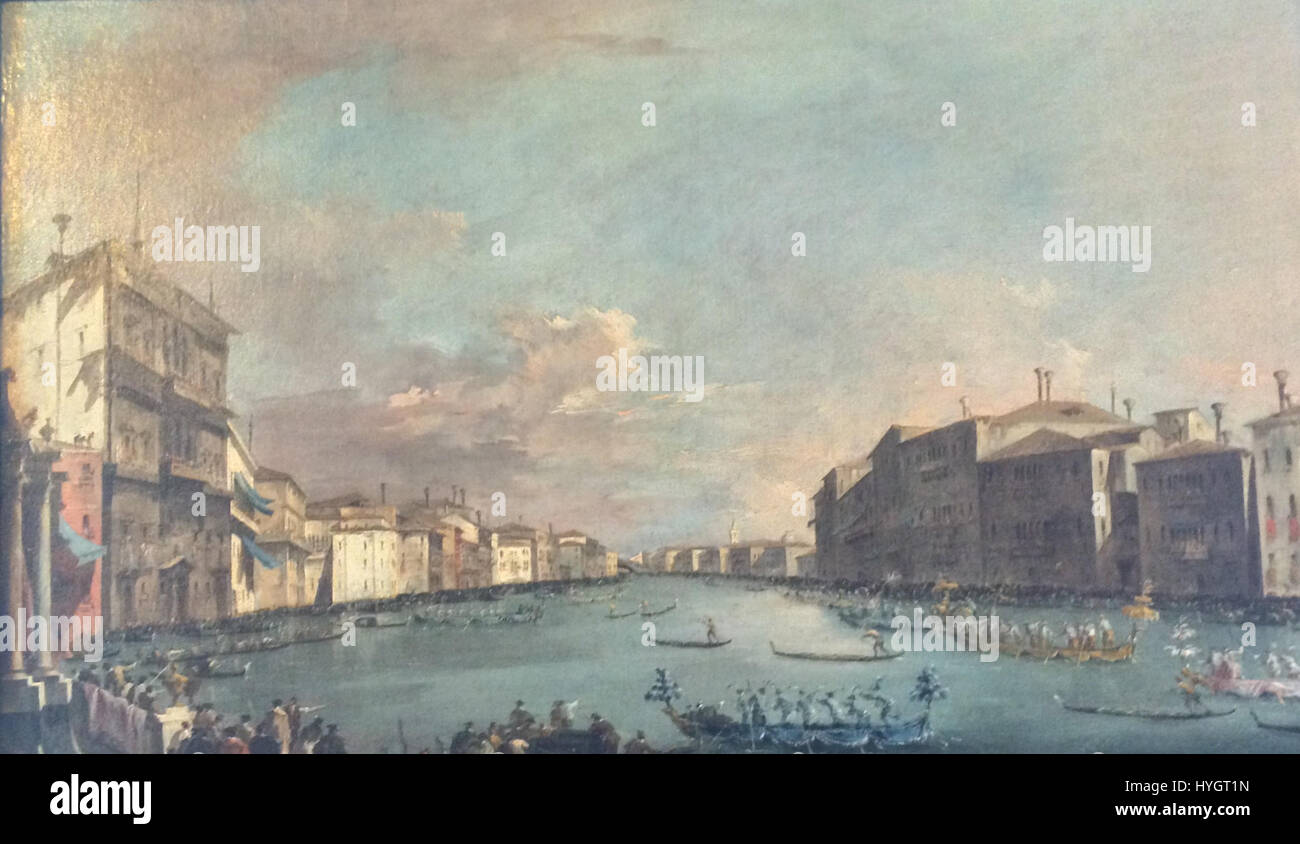 Giovanni Antonio Guardi’s depiction of a regatta in Venice, showcasing ...