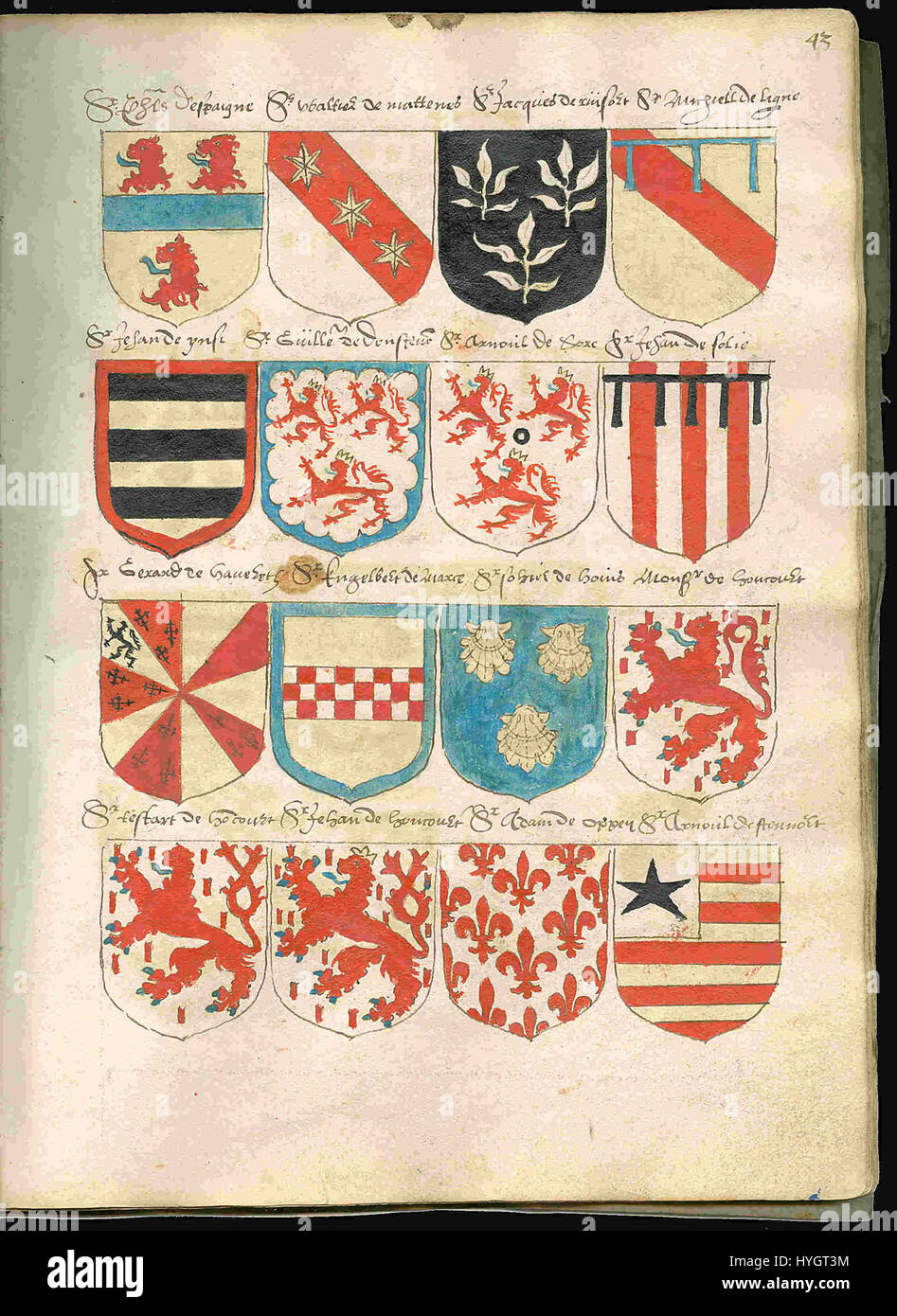 Page 43 from a copy of the 'Wapenboek Beyeren' (ca. 1600) shows a ...