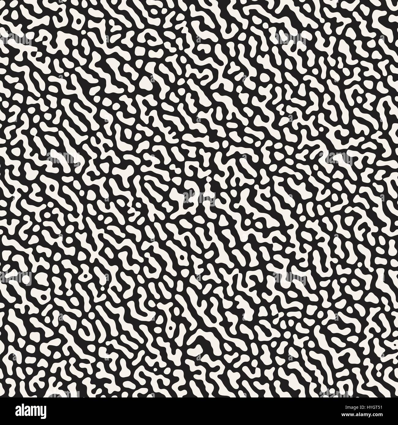 Vector Seamless Grunge Pattern. Black and White Organic Shapes. Messy ...