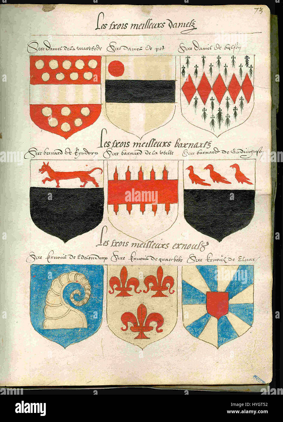 Page 73 from *Wapenboek Beyeren*, a heraldic manuscript from around ...
