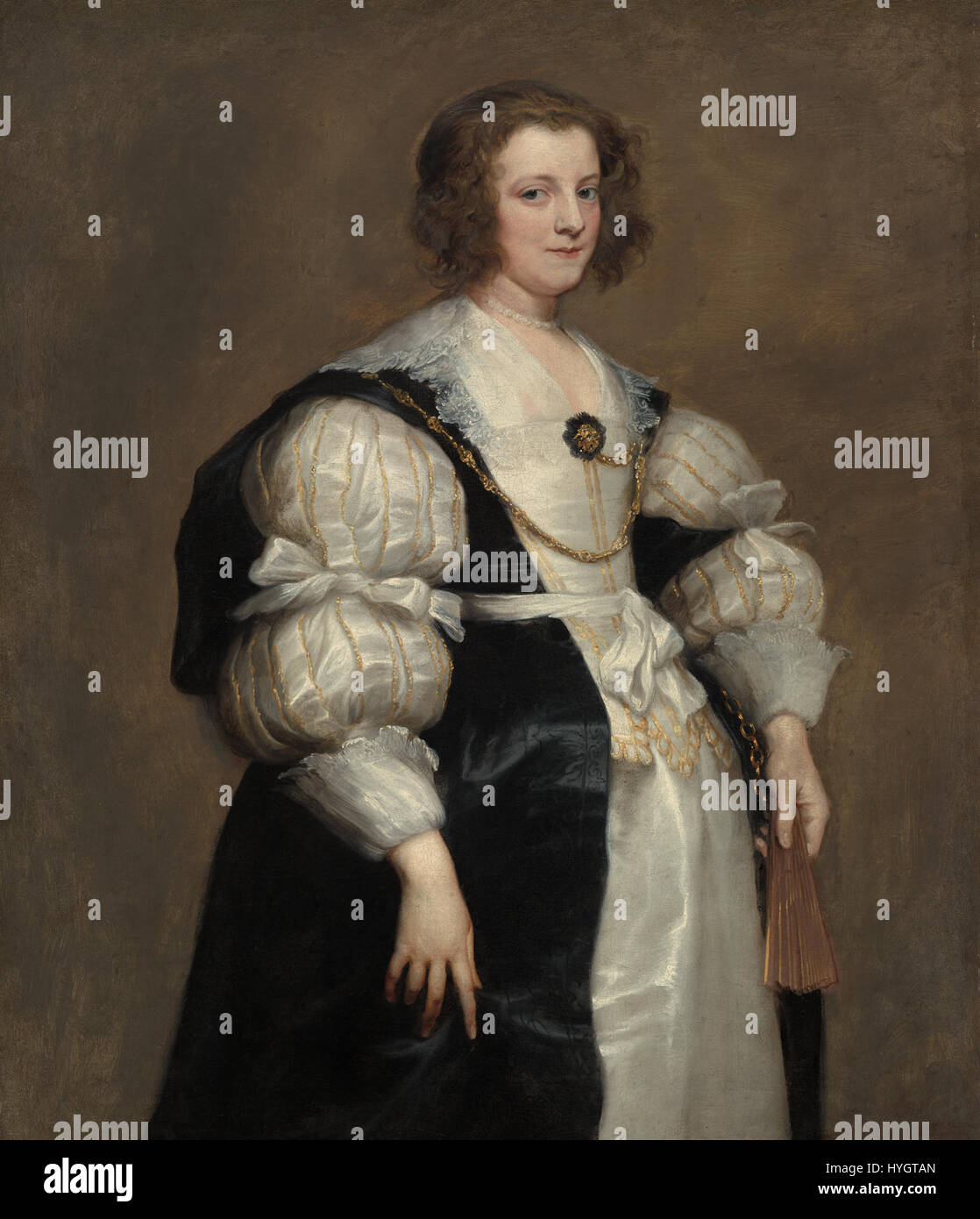 The painting 'Lady with a Fan' depicts a fashionable woman from the ...