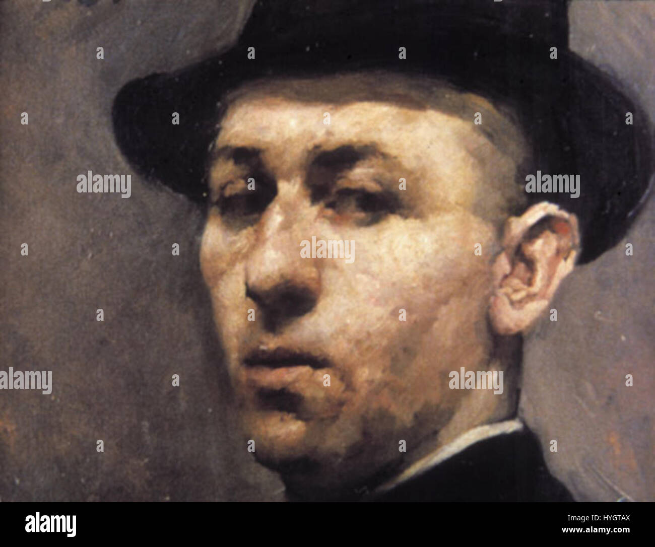 Joseph Kutter’s 1898 self-portrait depicts the artist with a hat ...