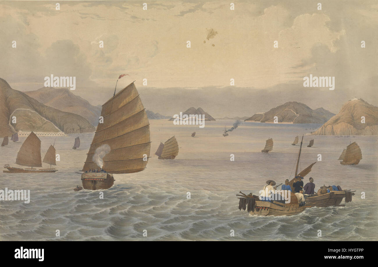This 19th-century depiction of a vulture soaring over the Canton River ...