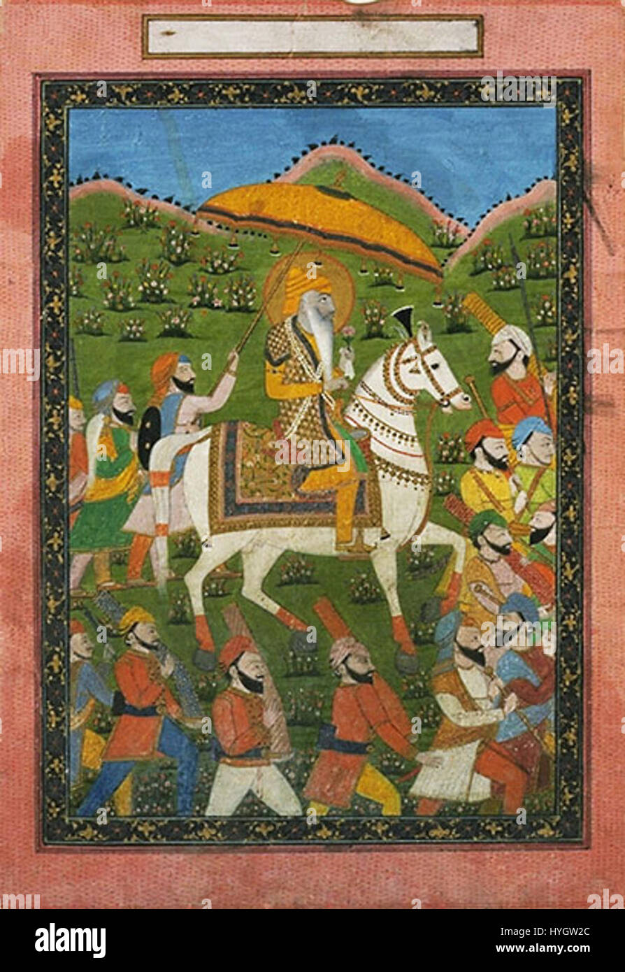 Ranjit Singh, the founder of the Sikh Empire, is depicted in this 19th ...