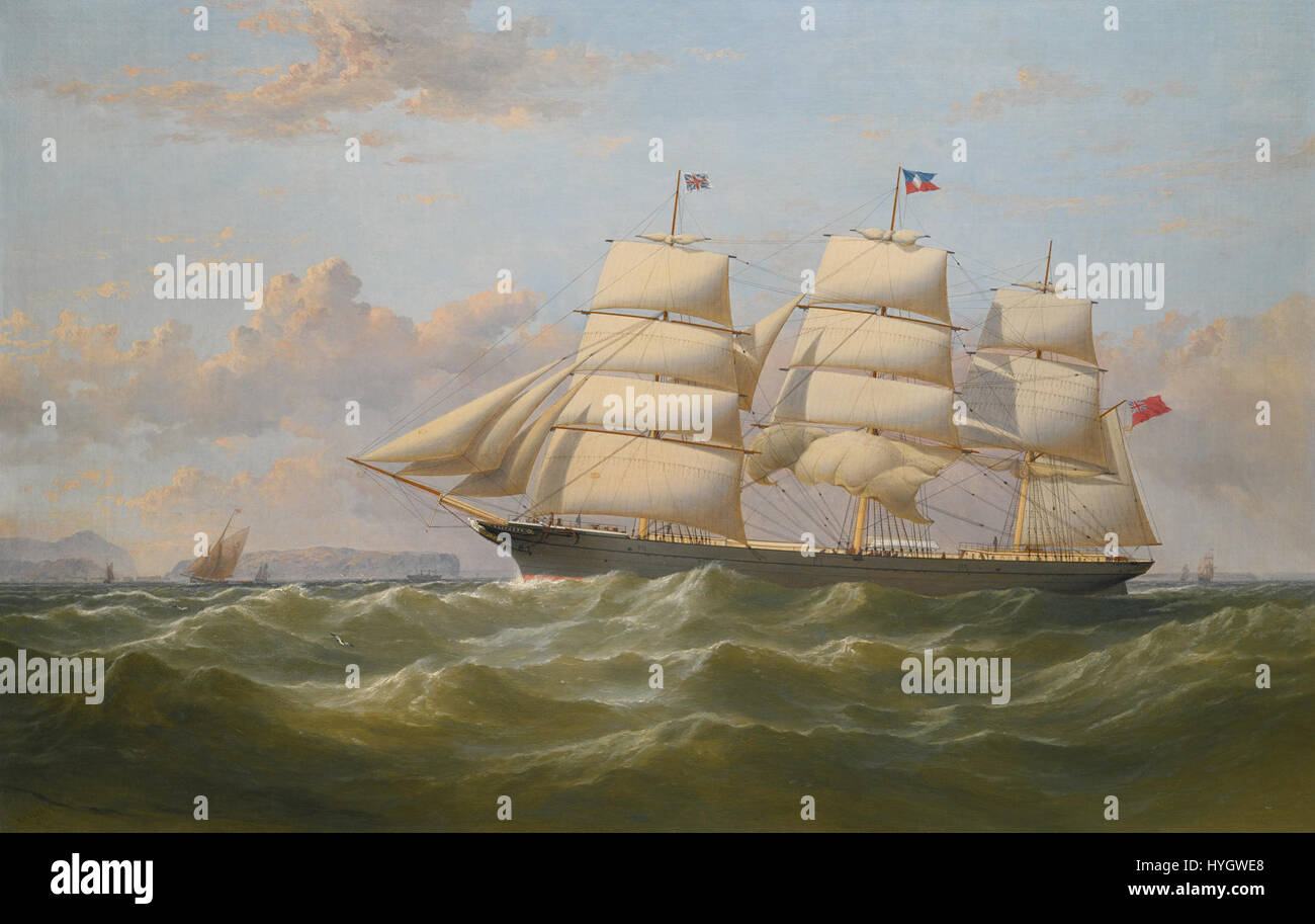 This painting by Samuel Walters depicts the British merchantman ...