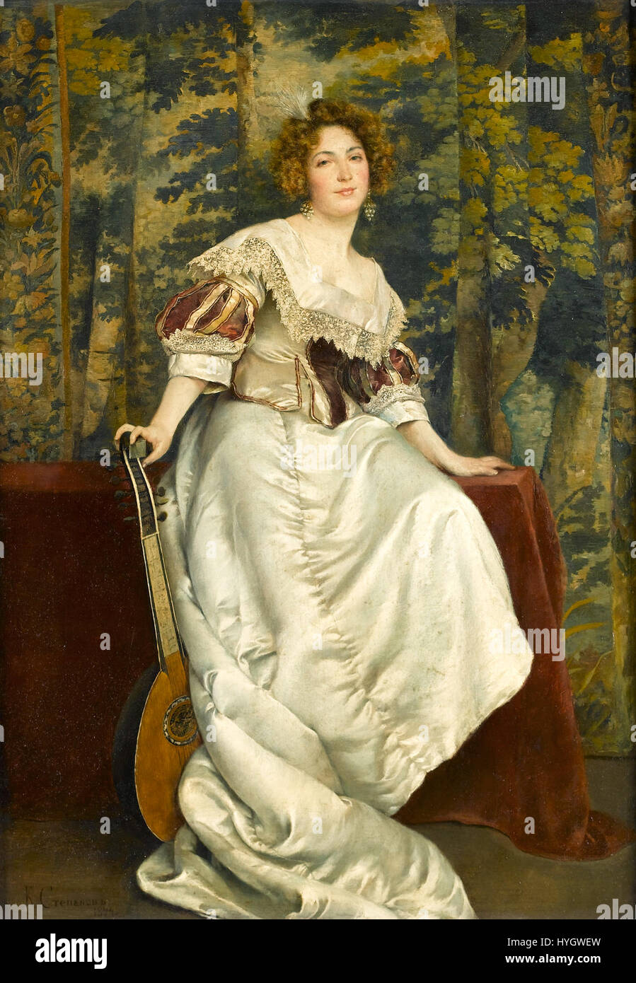 Klawdi Petrovich Stepanov, 1894 A lutist Stock Photo - Alamy