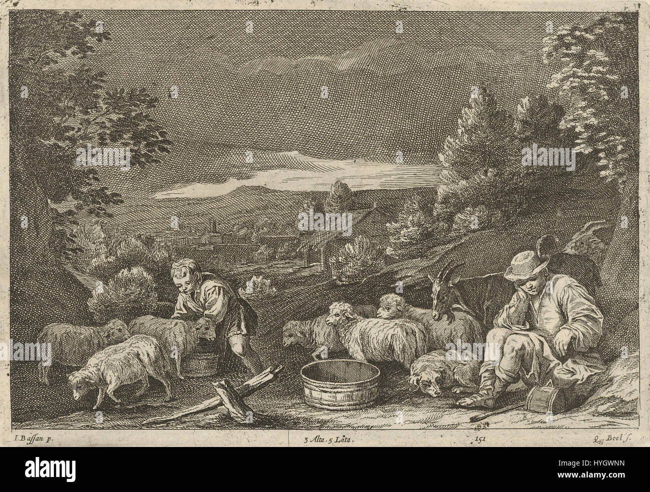 *Shepherds in a Pasture* by Quirijn Boel depicts a peaceful rural scene ...