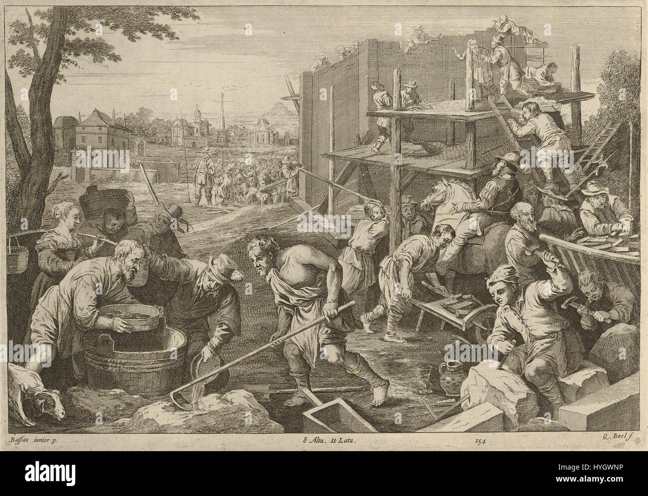 Quirijn Boel's 'Building a Tower' from 1555 captures the construction ...