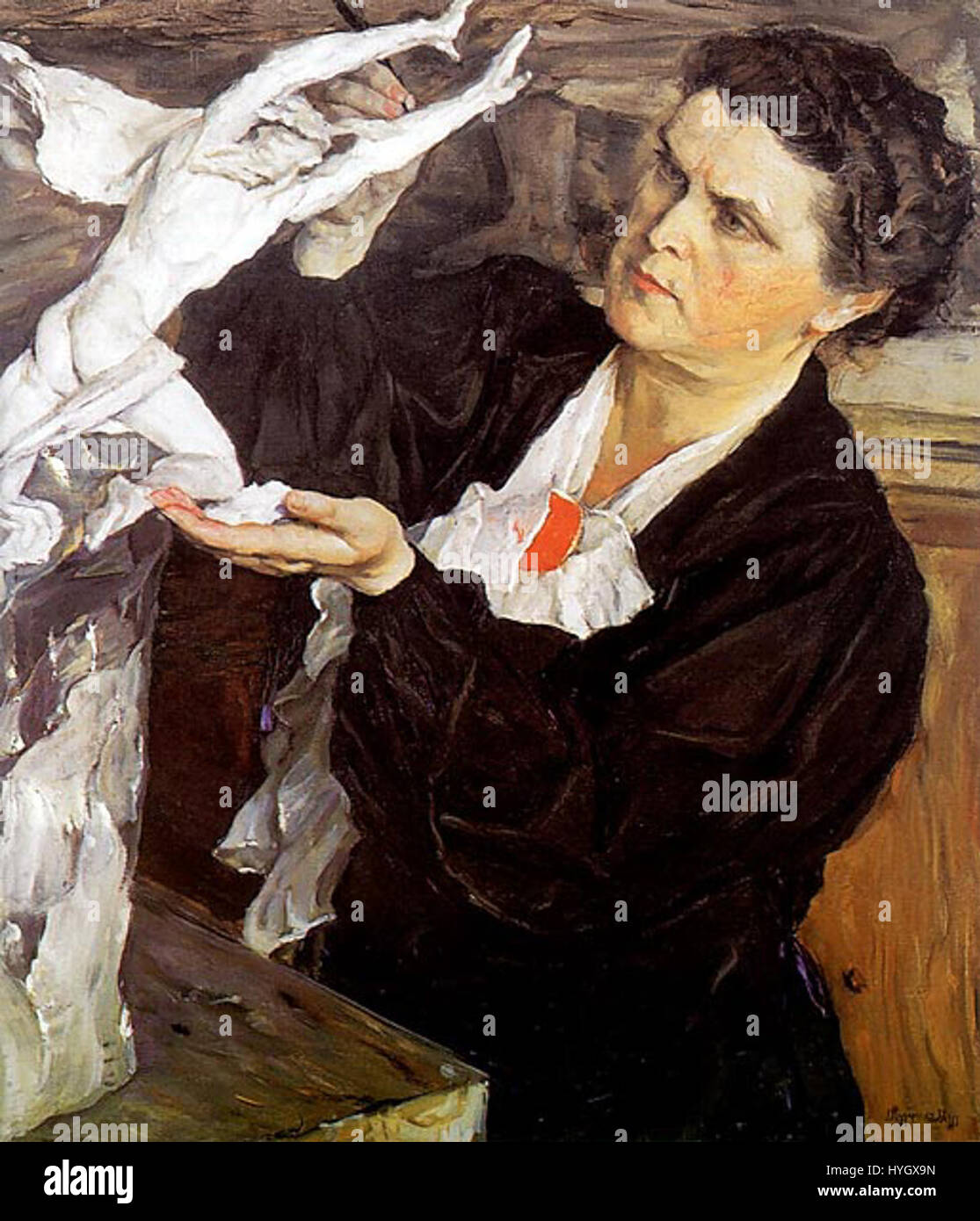 Mikhail Nesterov’s artwork *046* represents his characteristic approach ...