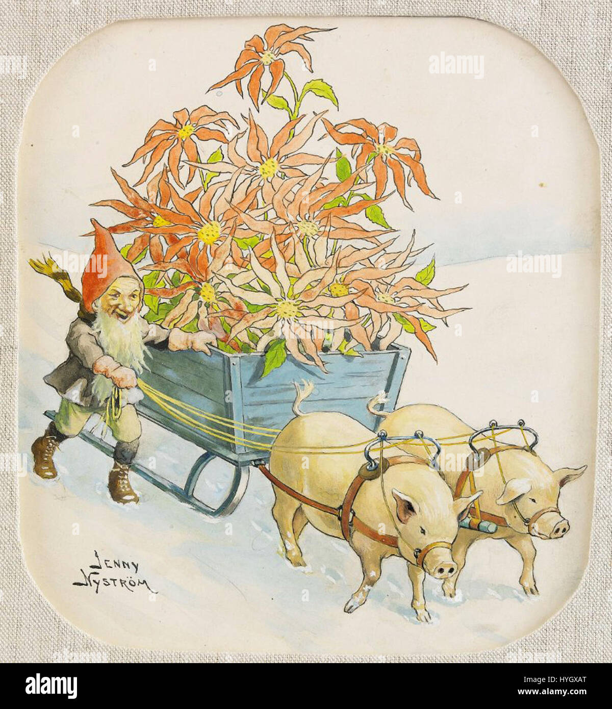 A 1918 artwork by Nystrom titled 'God Jul' (Swedish for 'Merry ...