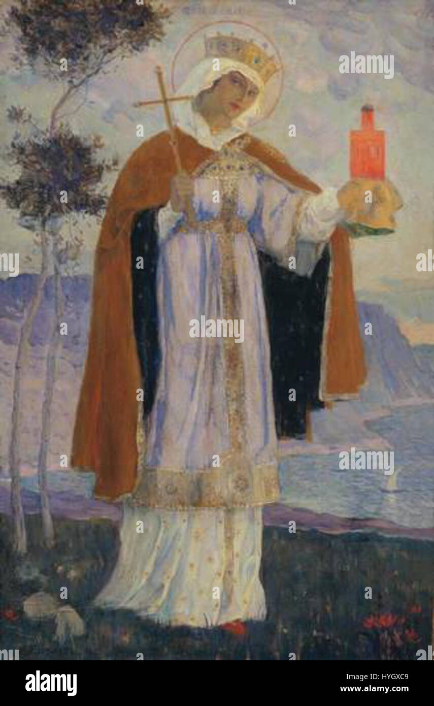 Mikhail Nesterov's artwork, created in 1916, explores themes of ...