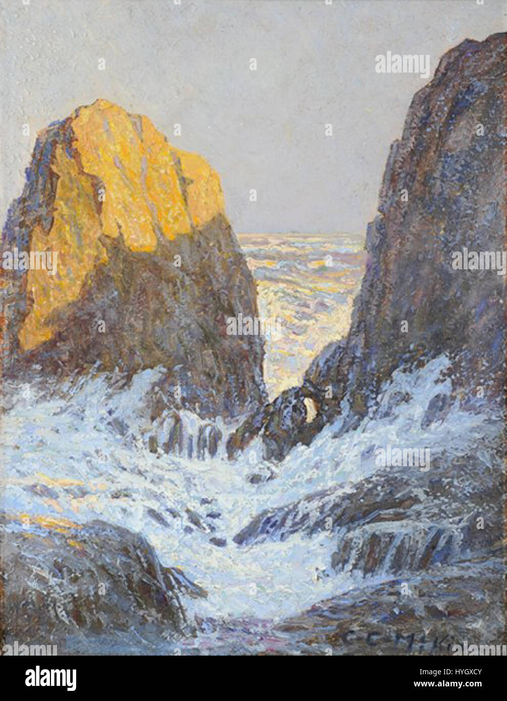 'The Rocks, Oregon Coast' by Charles C. McKim captures the dramatic ...