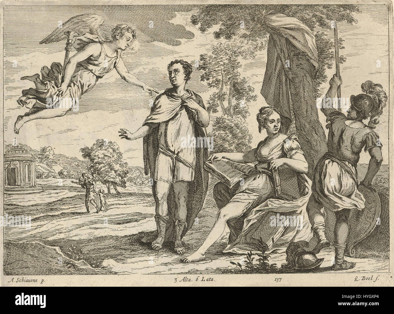 'Aeneas Called Away from Dido' by Quirijn Boel depicts a dramatic scene ...