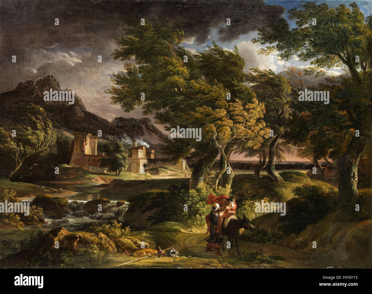 This 19th-century landscape by J.C. Reinhart, titled 'Gewittrige ...