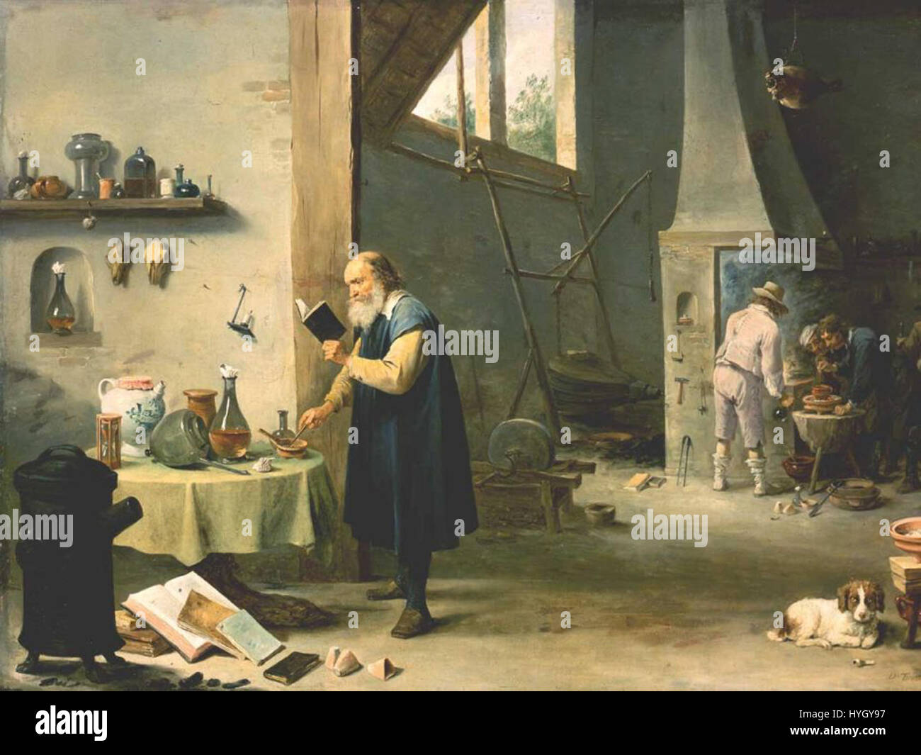 David teniers the younger alchemist hi-res stock photography and images ...