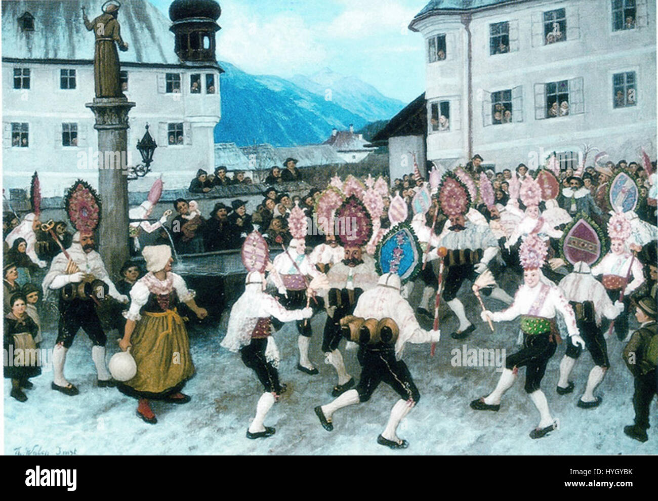 Thomas Walch’s 'Imster Schemenlaufen' is a depiction of the traditional ...