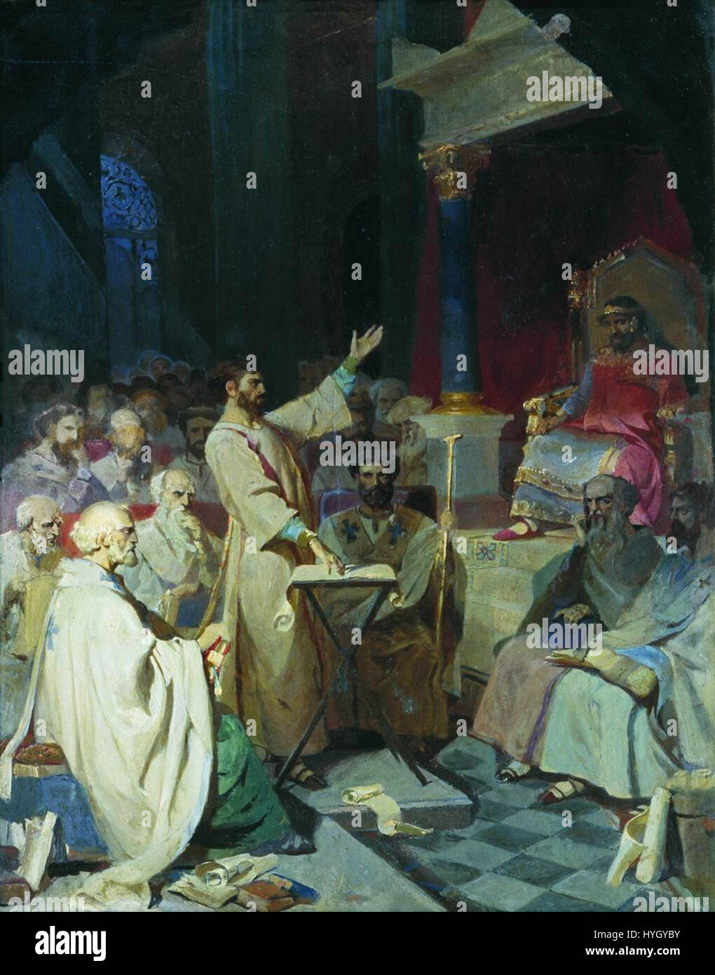 First Council of Nicea by V.Surikov (1876 7, GTG Stock Photo - Alamy