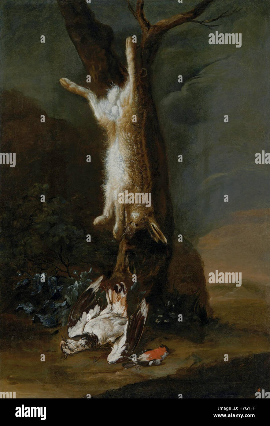 The 'Hunting Trophy with Landscape' is an artwork by an unknown painter ...