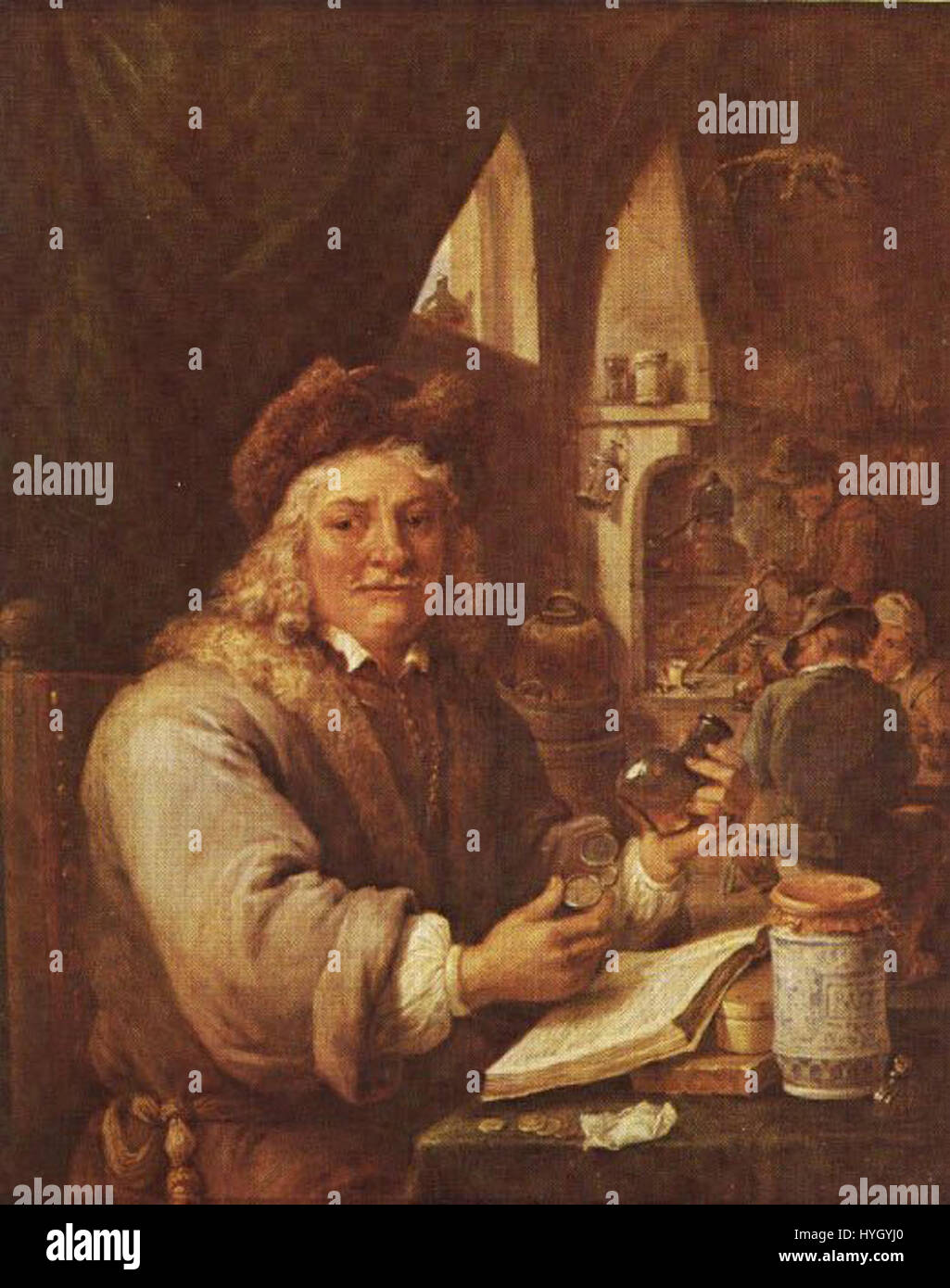David Teniers the Younger Self portrait as an alchemist Stock Photo - Alamy